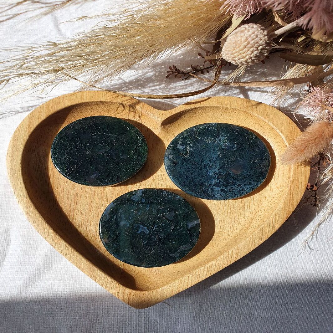 Green Moss Agate Disc | Happiness of Healing
