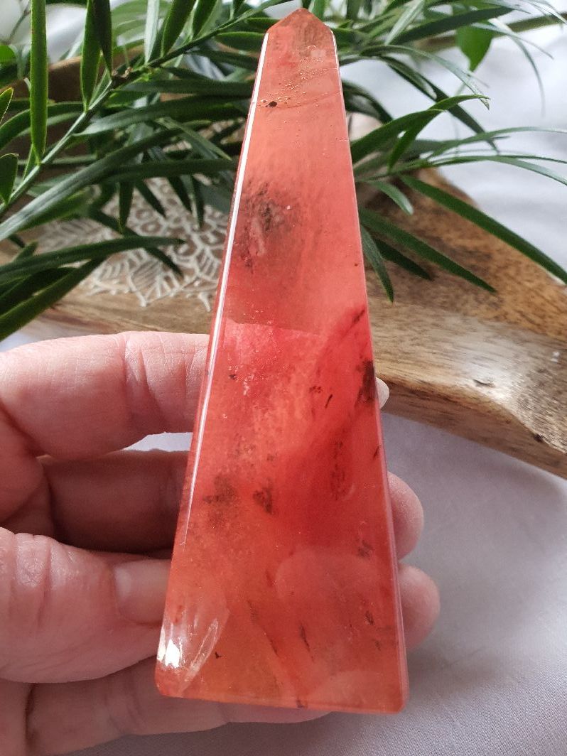 Strawberry Obsidian Obelisk | Happiness of Healing