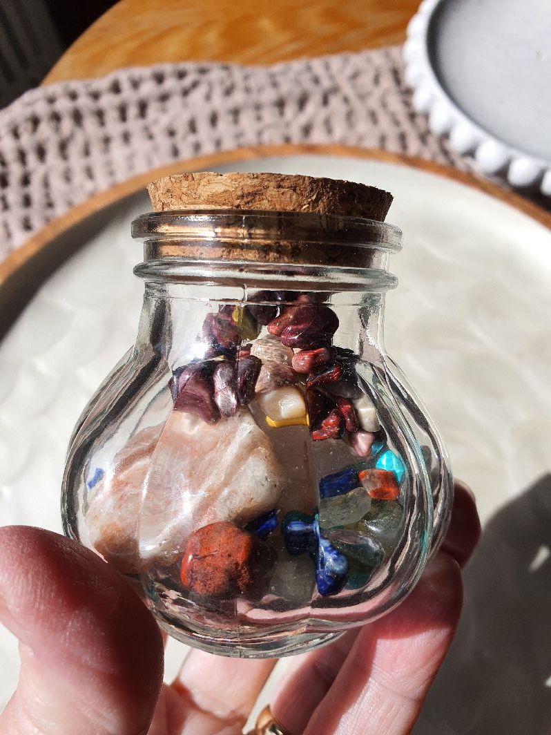 Crystal Gift Jar Black Obsidian | Happiness of Healing